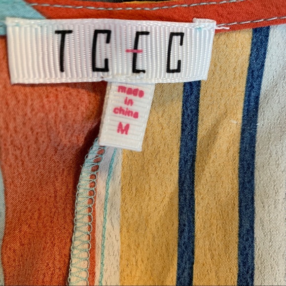 TCEC | Dresses | Tcec Striped Button Down Sleeveless Dress | Poshmark